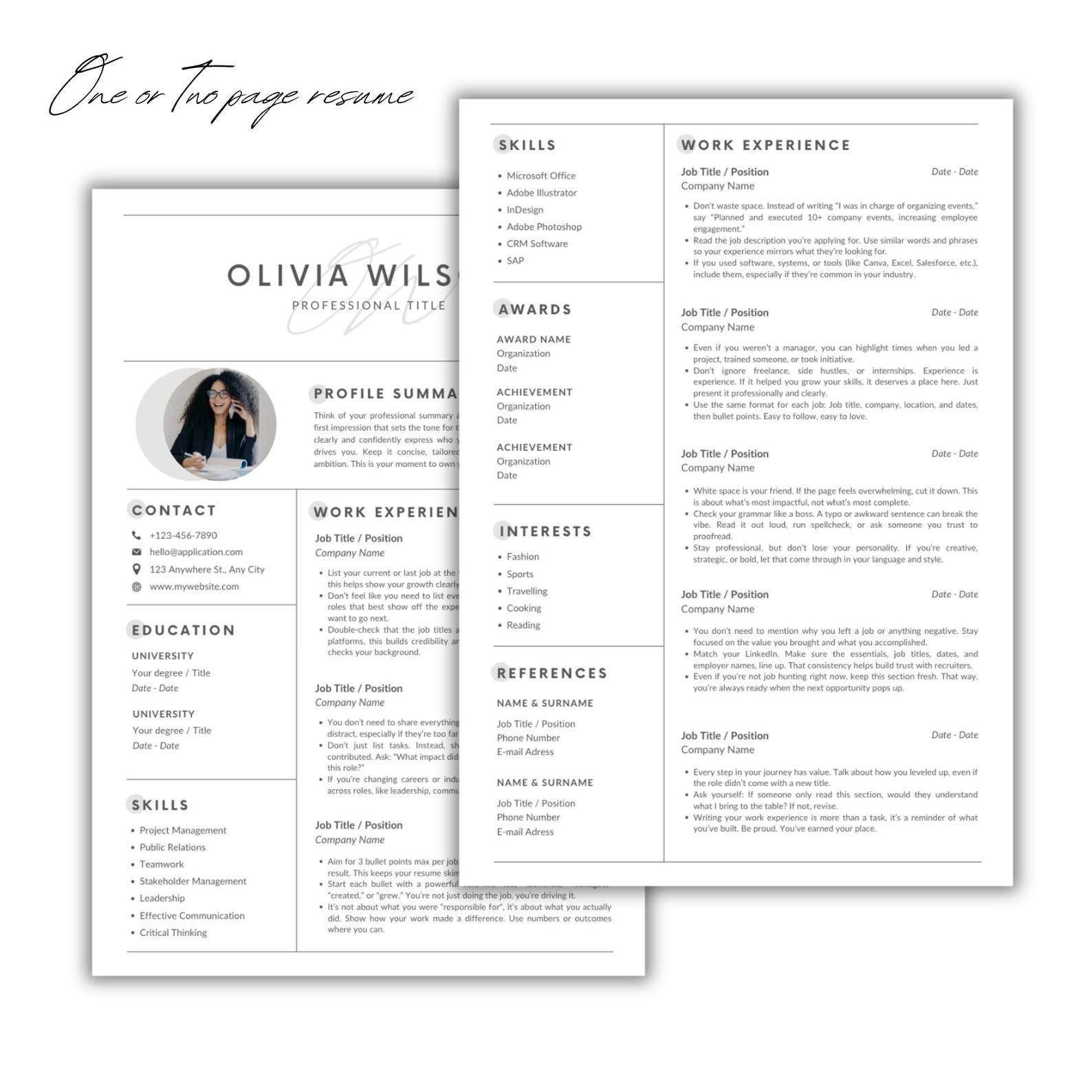 Resume & Interview Template Bundle: Professional CV, Cover Letter ...