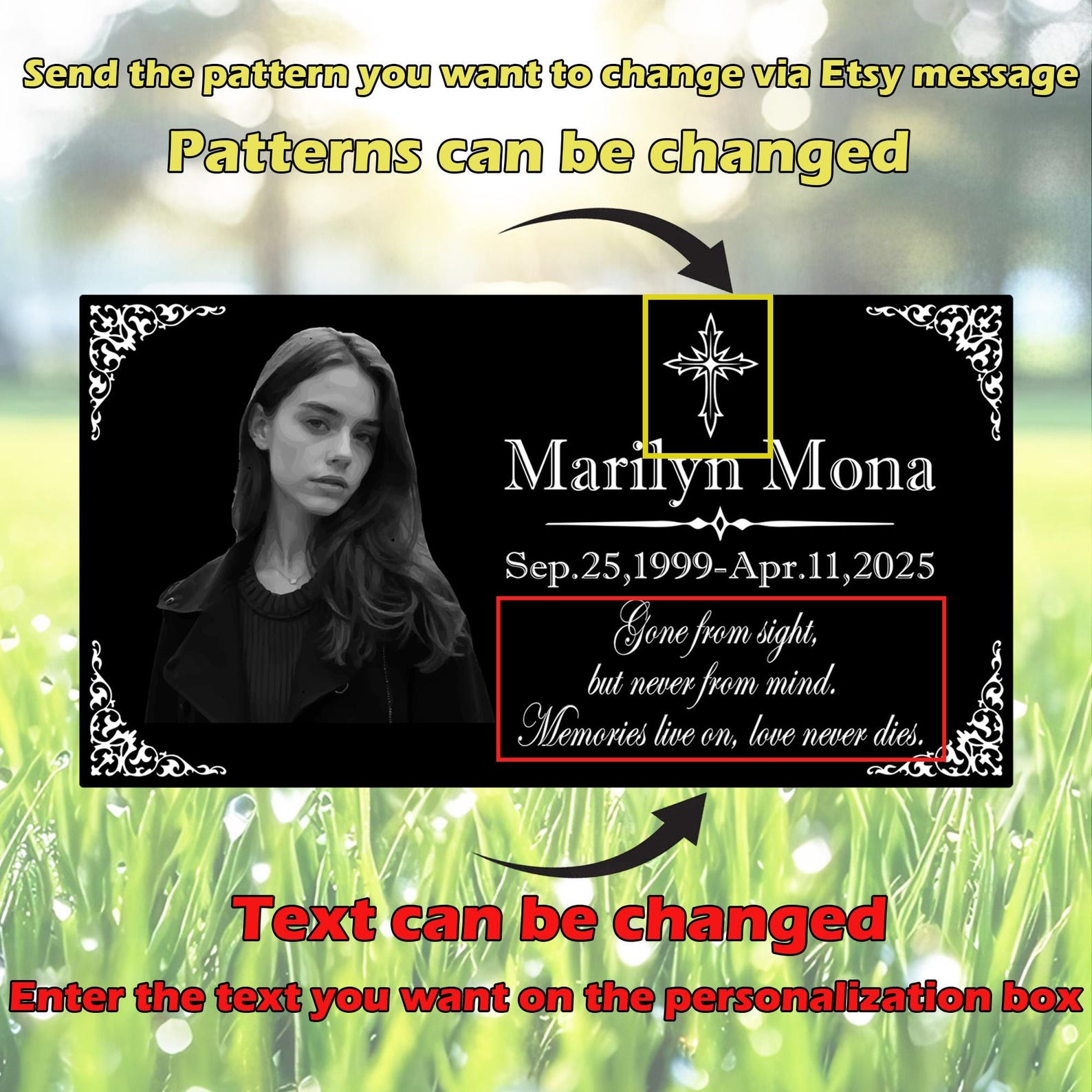 Customized Photo Memorial Plaque,personalized Grave Marker With Photo ...