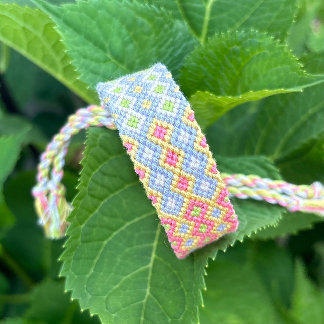 Pastel Diamond Pattern Friendship Bracelet - Etsy