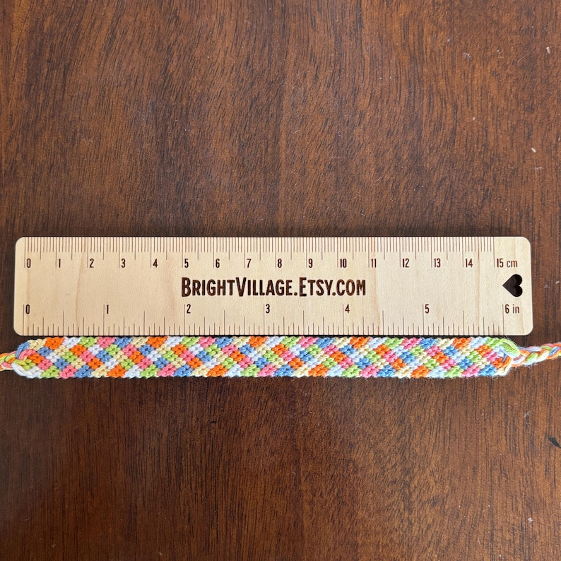 Friendship Bracelet With Pastel Interwoven/square Pattern - Etsy