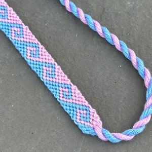 Greek Wave Friendship Bracelet in Pink and Blue - Etsy