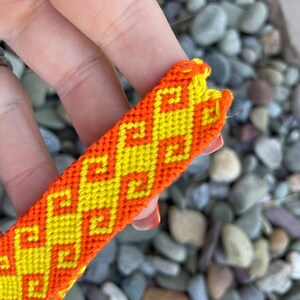 Friendship Bracelet in Greek Wave Pattern Yellow & Orange - Etsy