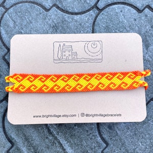 Friendship Bracelet in Greek Wave Pattern Yellow & Orange - Etsy
