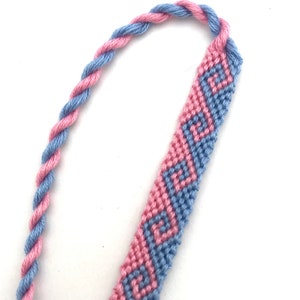 Greek Wave Friendship Bracelet Pink and Blue Handmade Macrame Jewelry ...