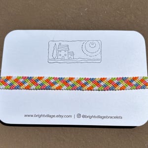 Friendship Bracelet With Pastel Interwoven/square Pattern - Etsy