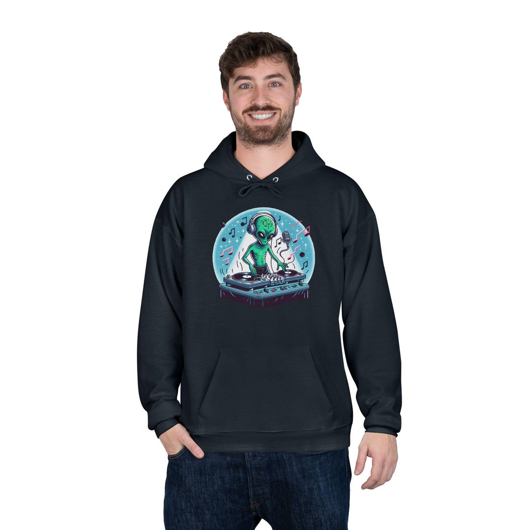 Alien Dj Trippy Alien Hoodie Sweatshirt - Unisex Hoodie, Pullover ...
