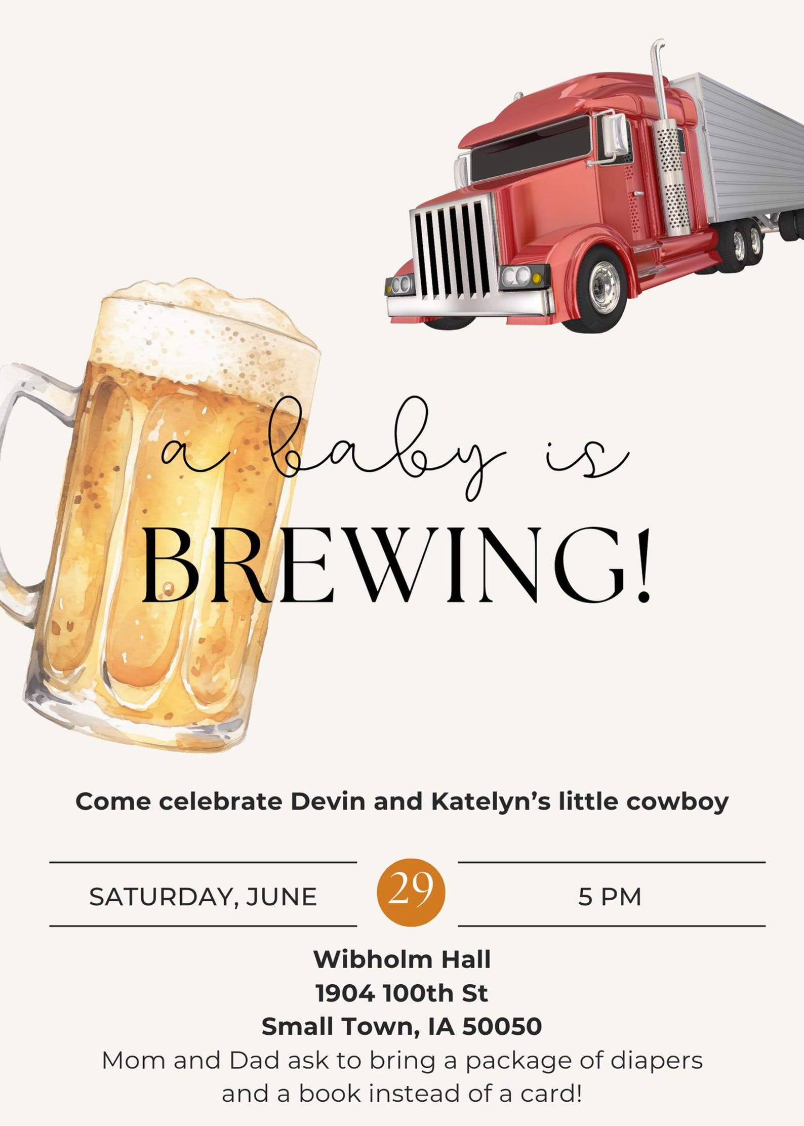 Semi Diaper Keg Invite EDITABLE - Etsy