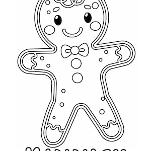 Boy Gingerbread Coloring Sheets PERSONALIZED- Editable in Canva - Etsy