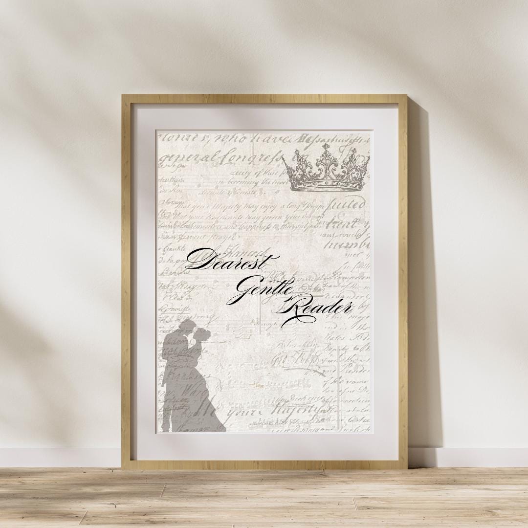 Dearest Gentle Reader- Bridgerton Subtle Merch- Digital Print - Etsy