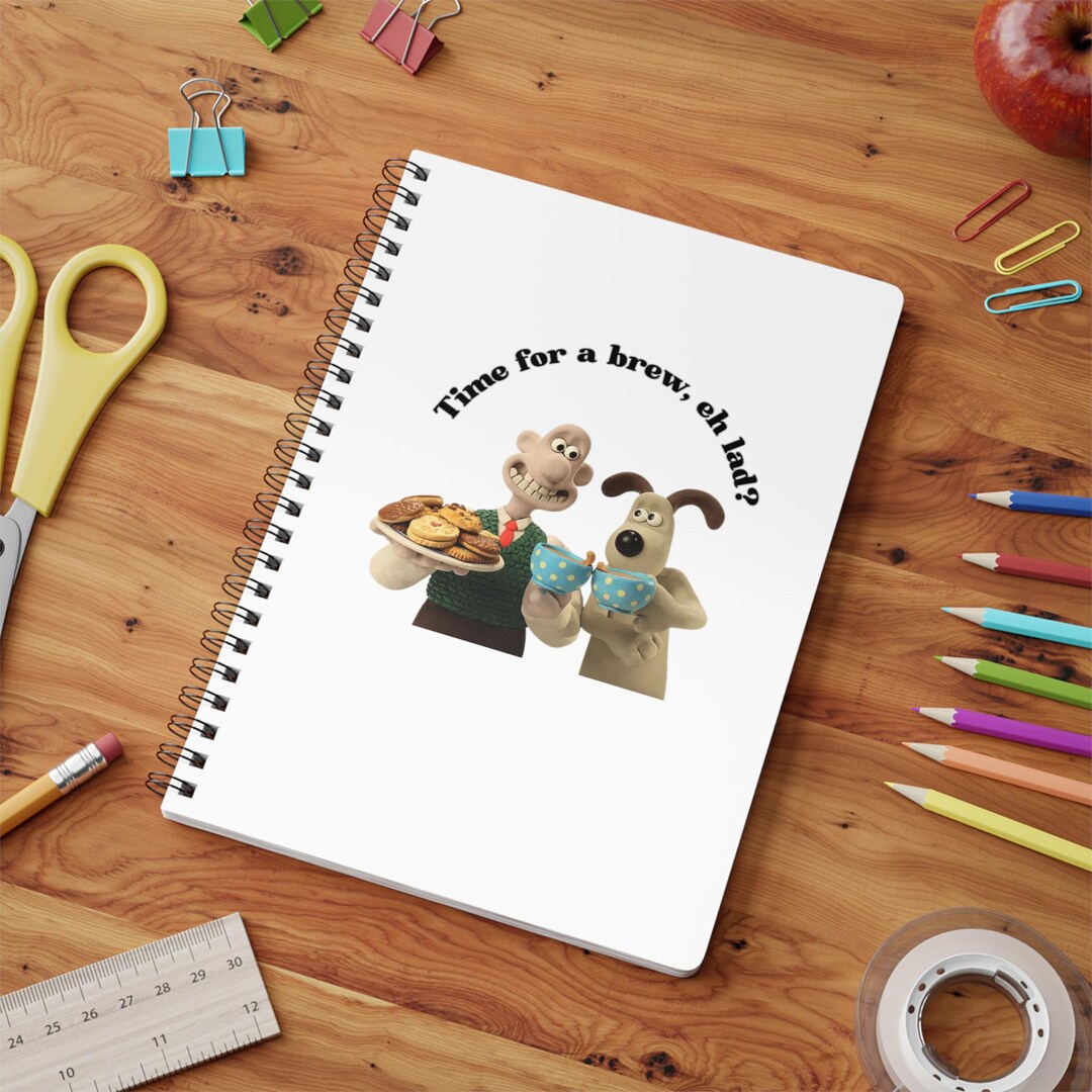 Wallace and Gromit Notebook Cartoon Design, Perfect for Kids and Adults ...