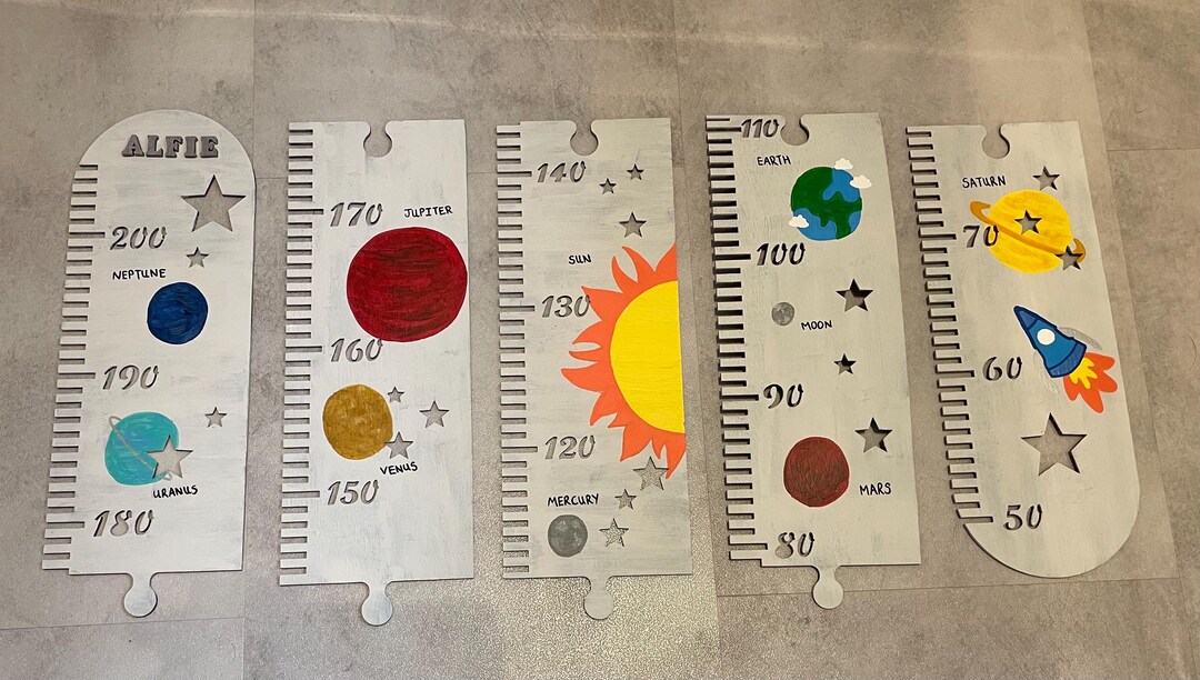 Hand Painted Space Height Chart - Etsy