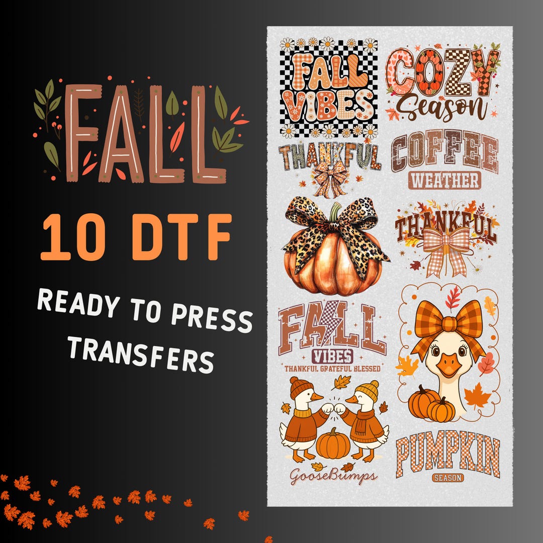 Fall Thanksgiving DTF Transfers Ready to Press: Adult Size Gang Sheet ...