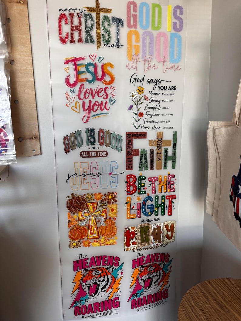 Christian Gang Sheet, Faith DTF Transfer, DTF Transfer Ready for Press ...