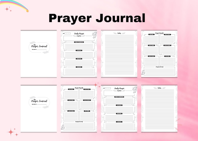 Prayer Journal Template, Instant Download Printable Prayer Journal ...