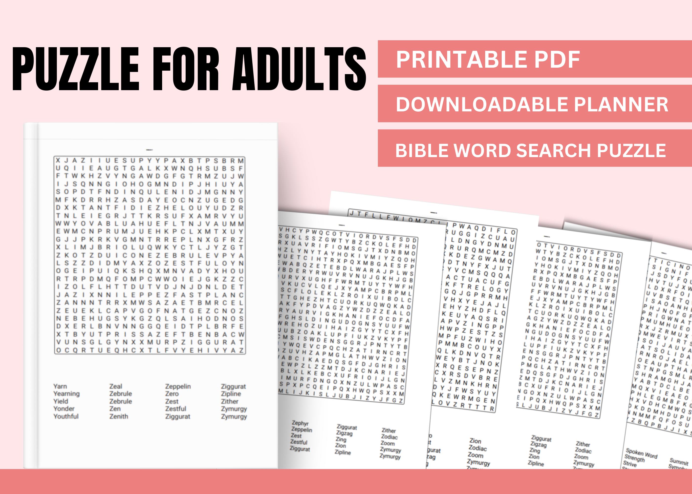 Bible Word Search Puzzle for Adults, Bible Word Search, Scripture ...