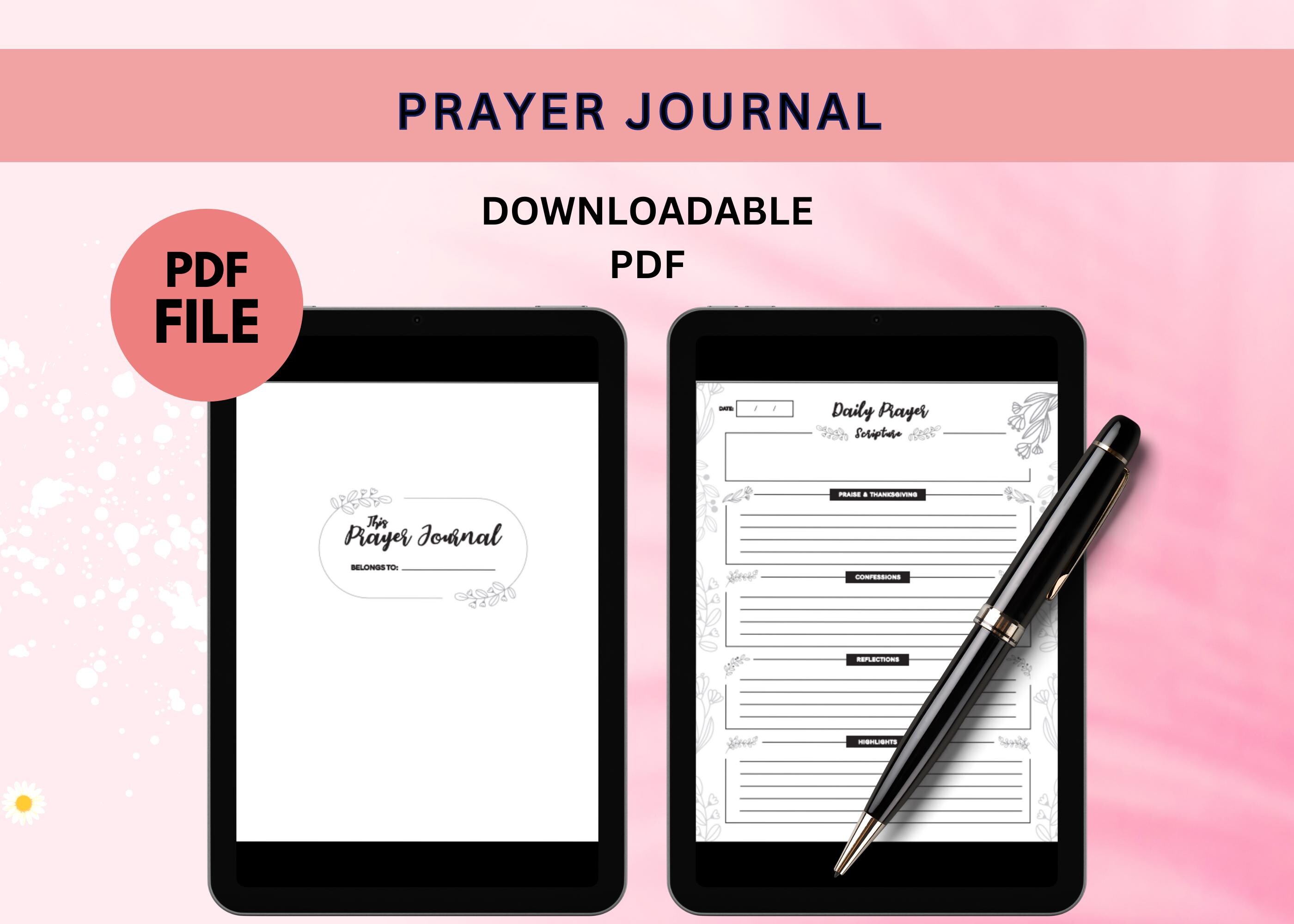 Prayer Journal Template, Instant Download Printable Prayer Journal ...
