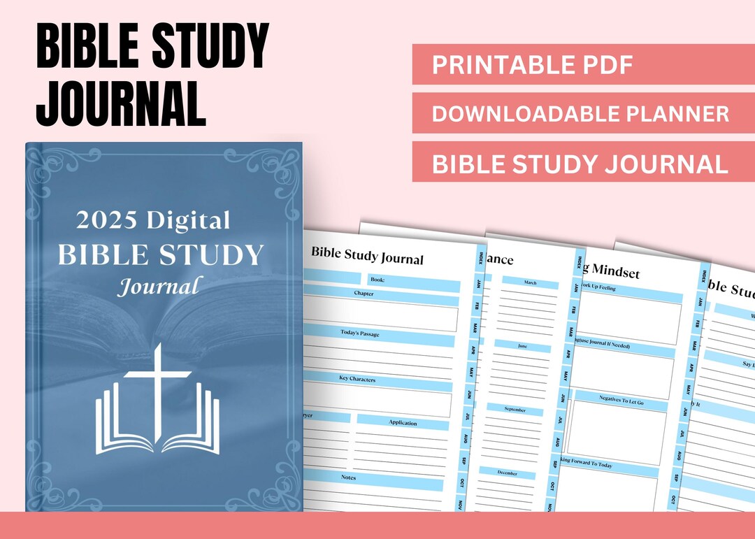 2025 Digital Bible Study Journal, Bible Reading Tracker, Christian ...