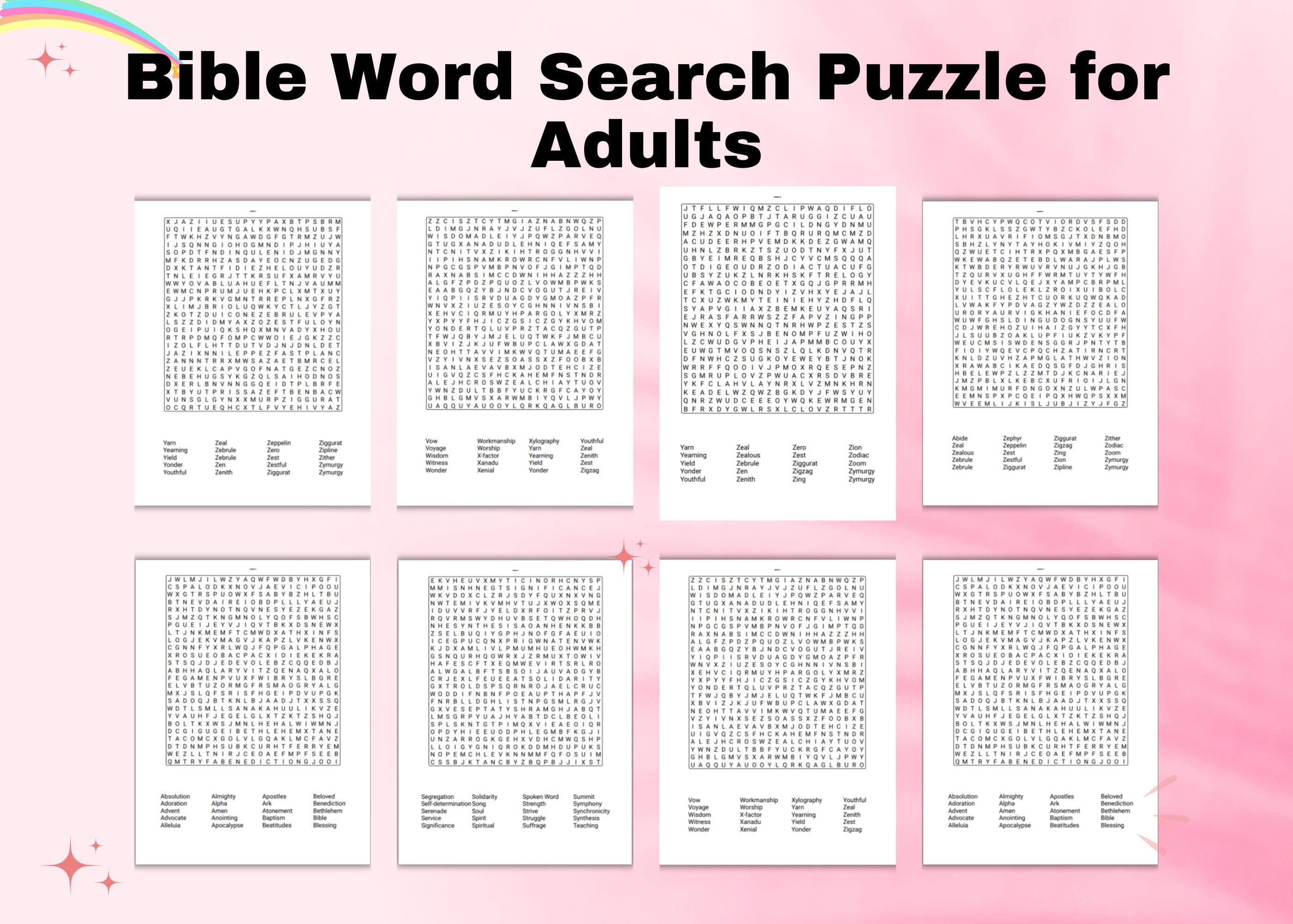 Bible Word Search Puzzle for Adults, Bible Word Search, Scripture ...