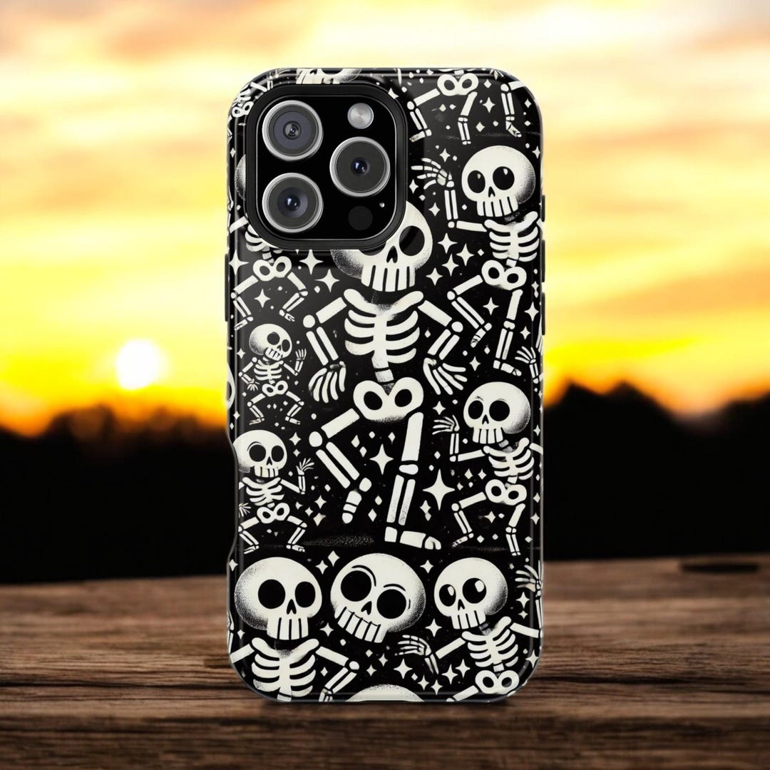 Glow-in-the-dark Skeleton Phone Case - Halloween Skull Design for ...