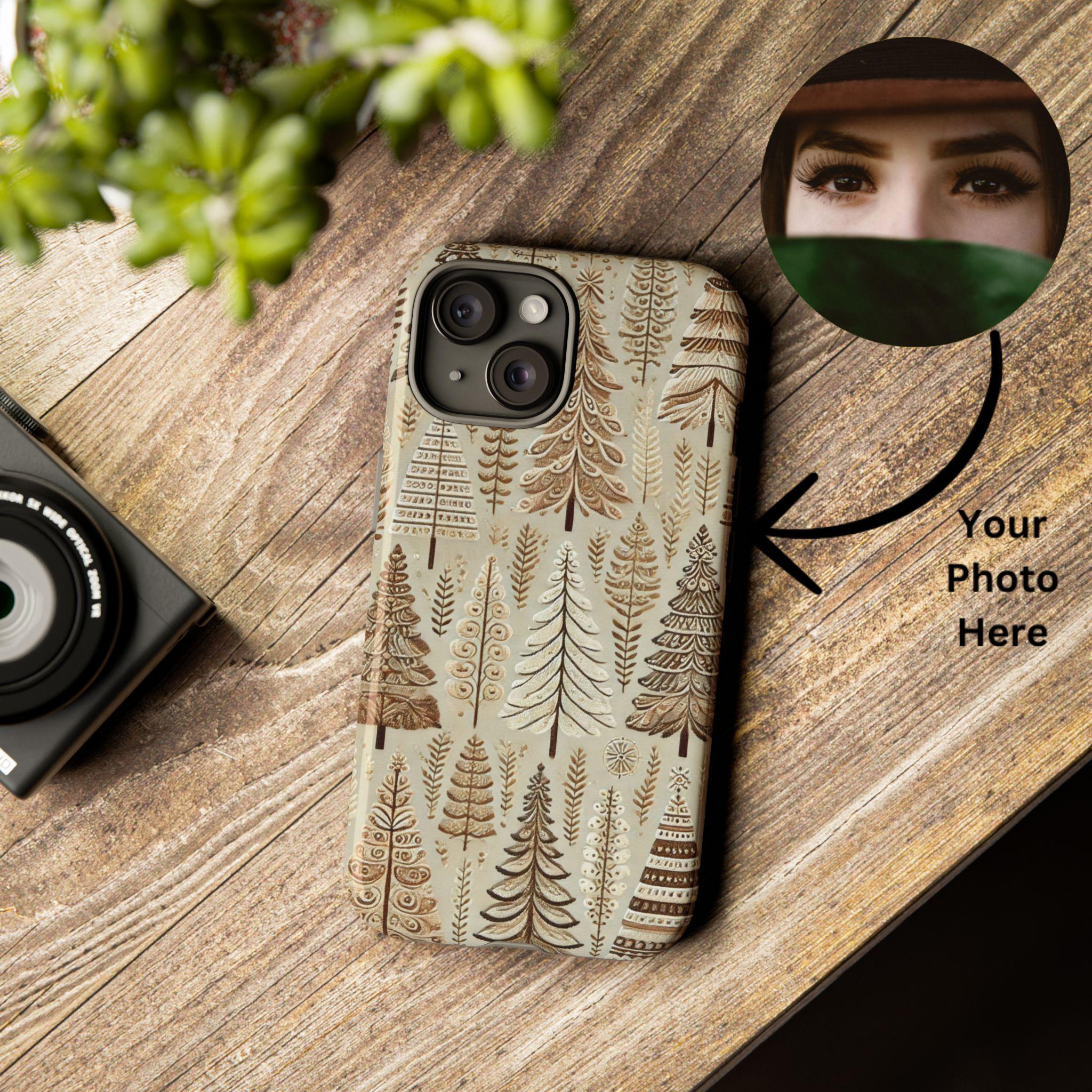 Rustic Winter Forest Phone Case Scandinavian Style Neutral Tree Pattern ...