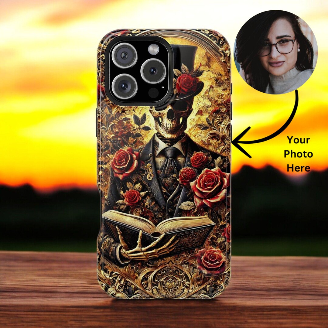 Gothic Skeleton Gentleman Phone Case - Vintage Skull and Rose Design ...