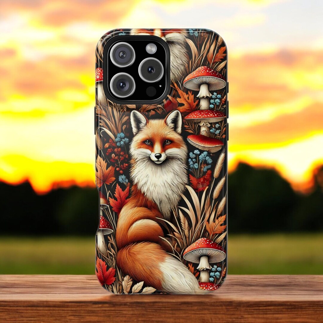 Enchanting Fox and Mushroom Forest Phone Case – Autumn Woodland ...