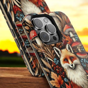 Enchanting Fox and Mushroom Forest Phone Case – Autumn Woodland ...
