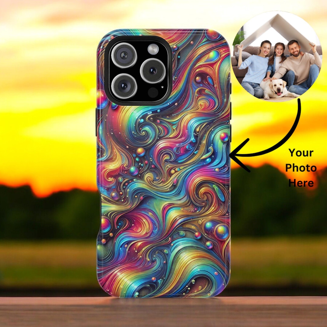 Vivid Cosmic Swirl Phone Case - Psychedelic Abstract Art, Printed Phone ...