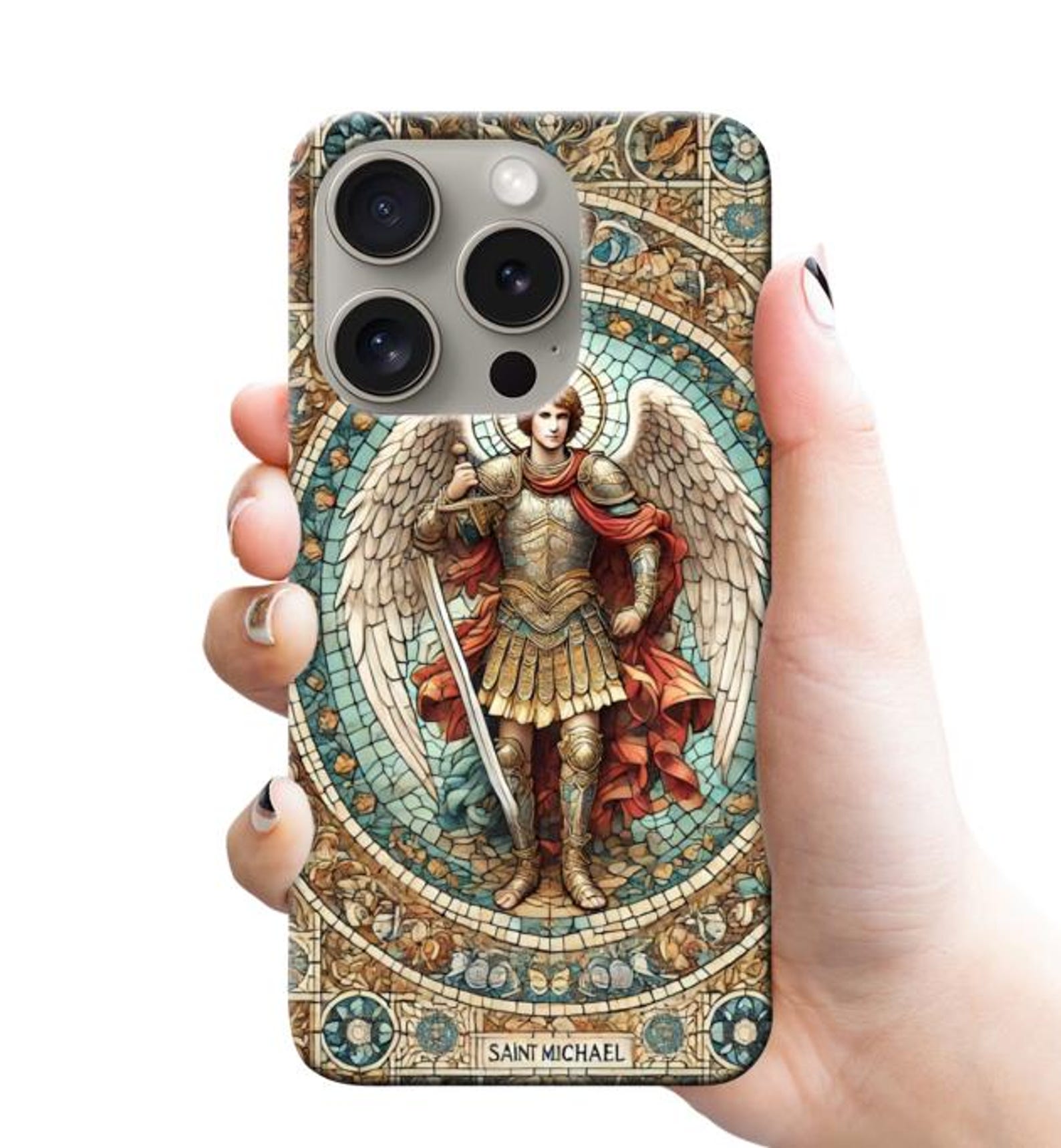 Saint Michael Archangel Stained Glass Art Phone Case – Divine ...
