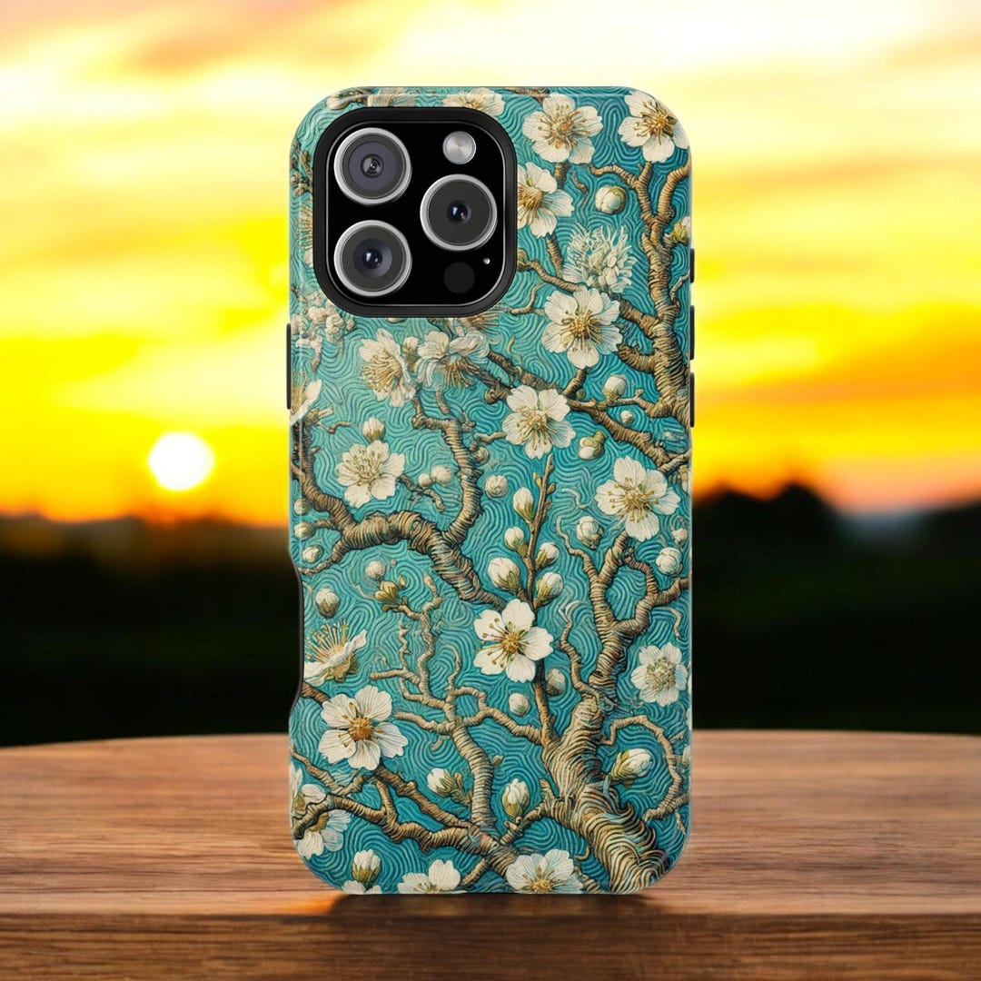 Van Gogh Inspired Almond Blossom Phone Case - Elegant Floral Art Design ...