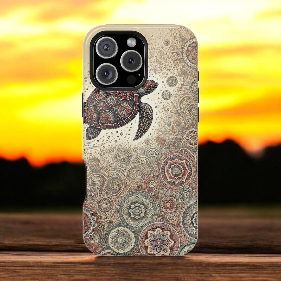 Mandala Turtle iPhone Case - Boho Artistic Sea Turtle Design Phone ...