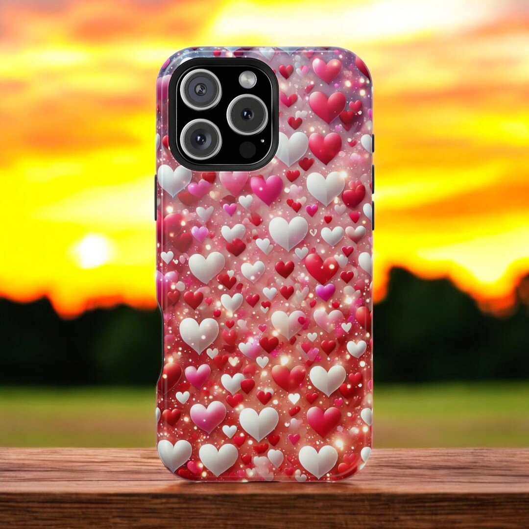 Pink Heart iPhone Case, Valentine’s Day Love Cover, iPhone Case Cover ...