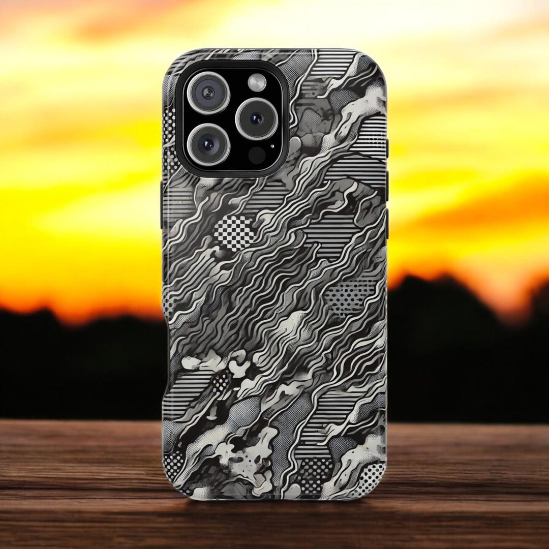 Abstract Black and White Pattern Phone Case Modern Artistic Design for ...