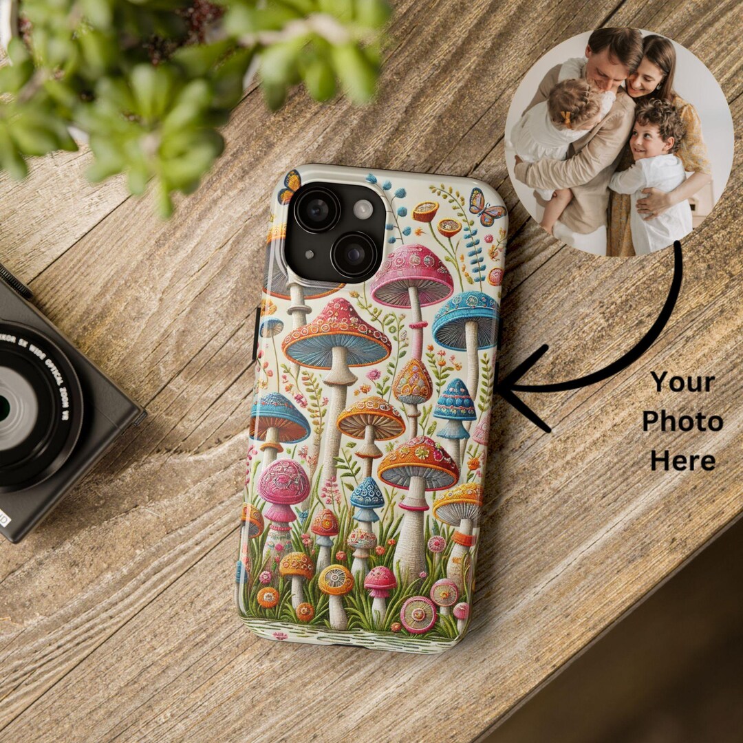 Whimsical Mushroom Garden Phone Case - Colorful Nature Art, iPhone ...