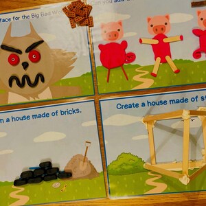 Three Little Pigs Play Dough Mat, DIGITAL DOWNLOAD, Printable Play ...