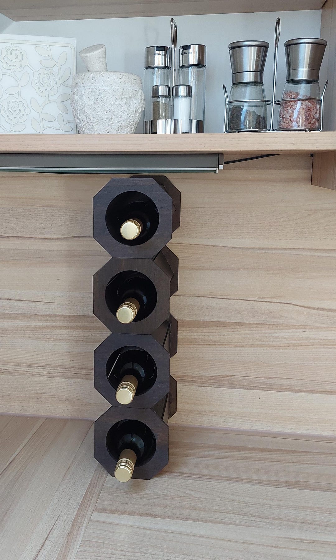 Handmade Kitchen Top Wine Rack - Etsy
