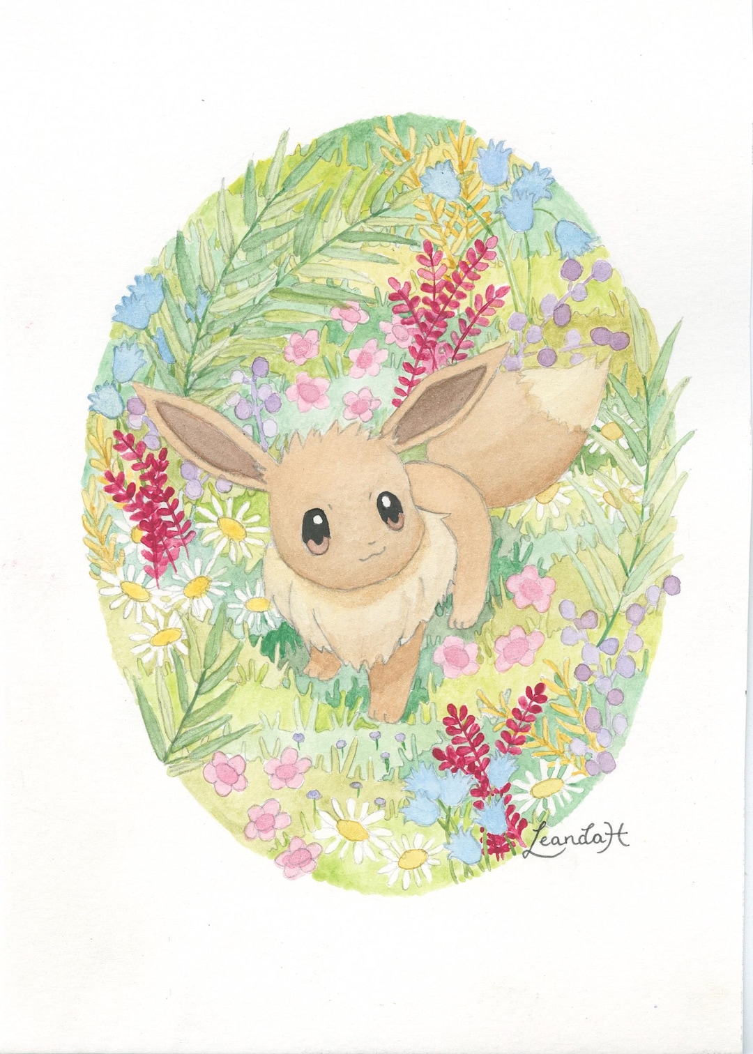 Eevee Pokémon A5 Watercolour Art Print - Etsy