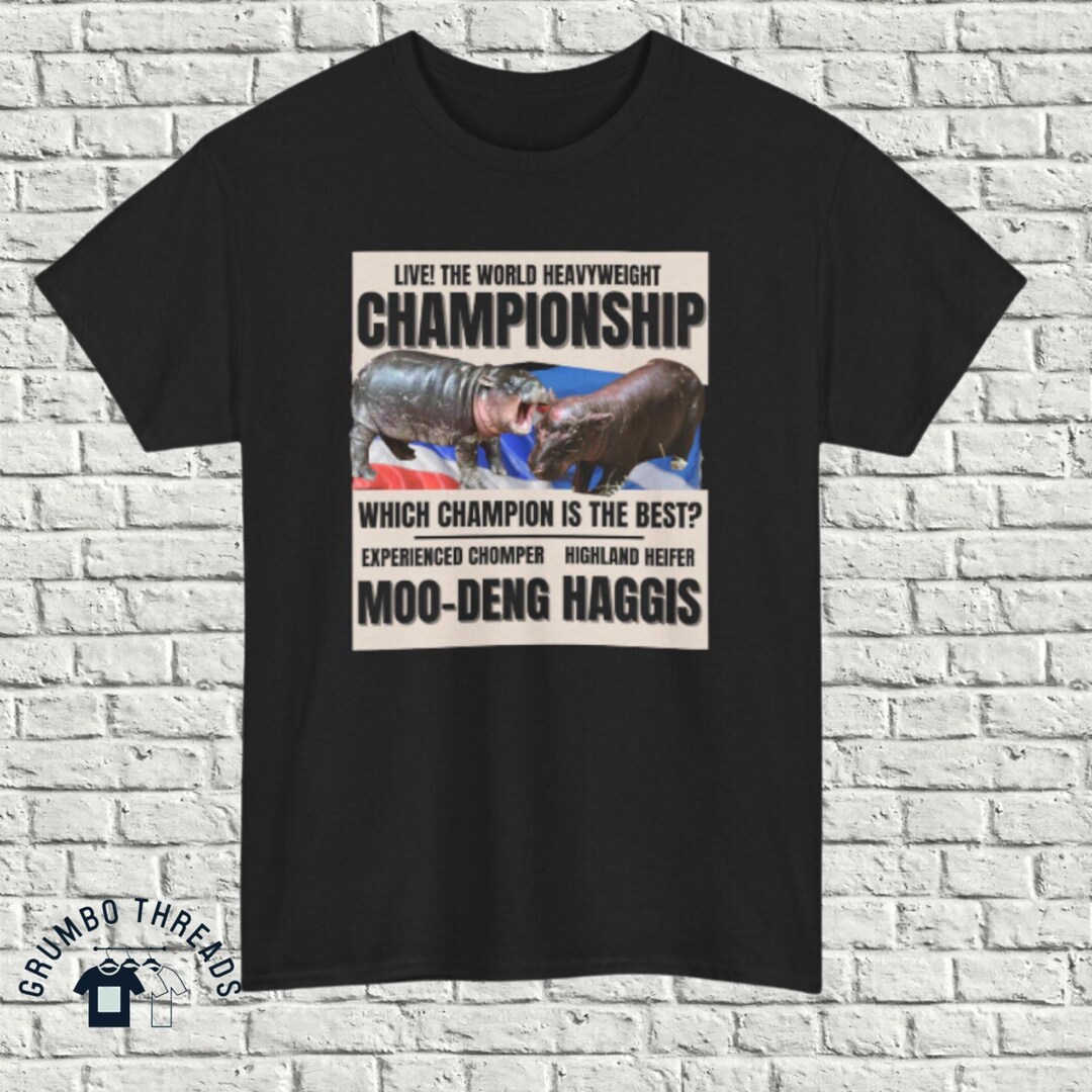 Moo-deng Vs Haggis Heavyweight Championship Unisex Heavy Cotton Tee ...
