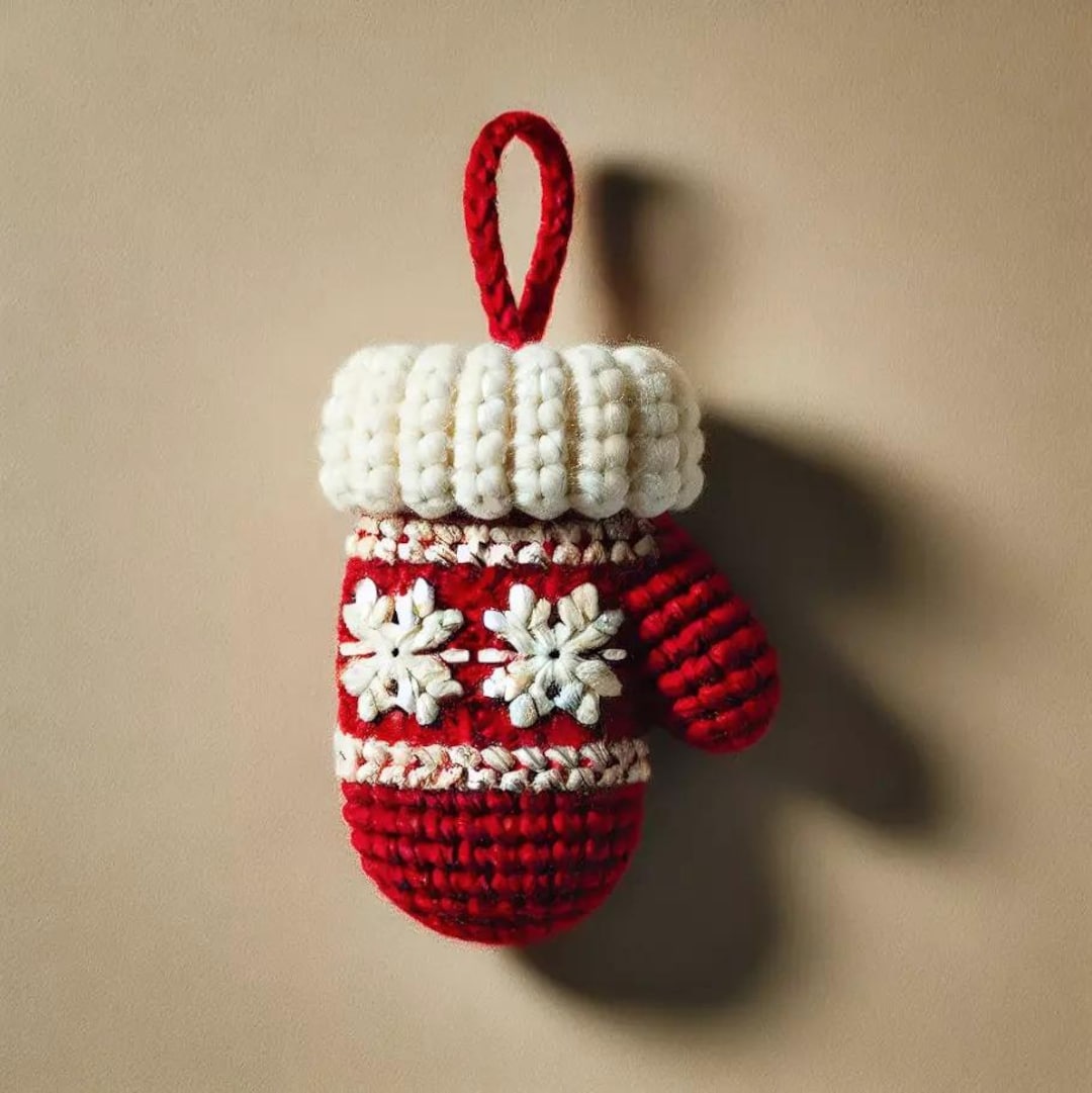 Christmas Mitten Ornament Crochet Pattern Digital PDF English Holiday ...
