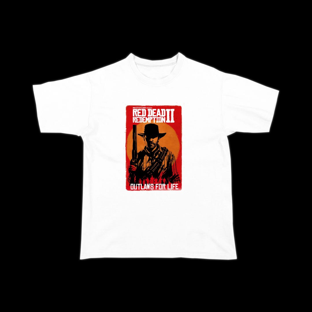 RDR2 Unisex T-shirt Video Game Art Cover Sizes S, M, L, XL, | Red Dead ...