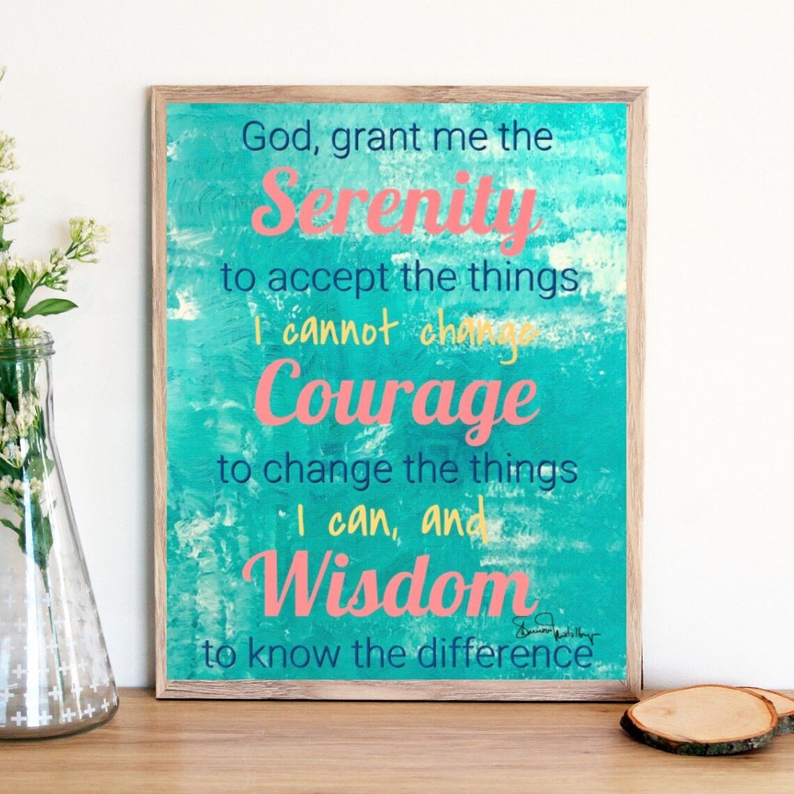 Serenity Prayer Wall Art Home Decor Desk Decor Office Decor 8x10 Ready ...