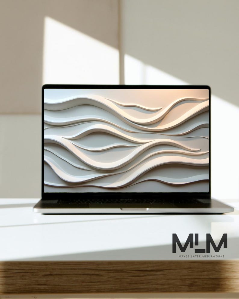 Modern 3D Wave Texture Desktop Wallpaper - 4K Digital Download - Etsy