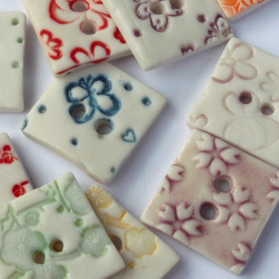 Square Buttons - Buttons for Sewing - Scrapbooking Embellishments ...