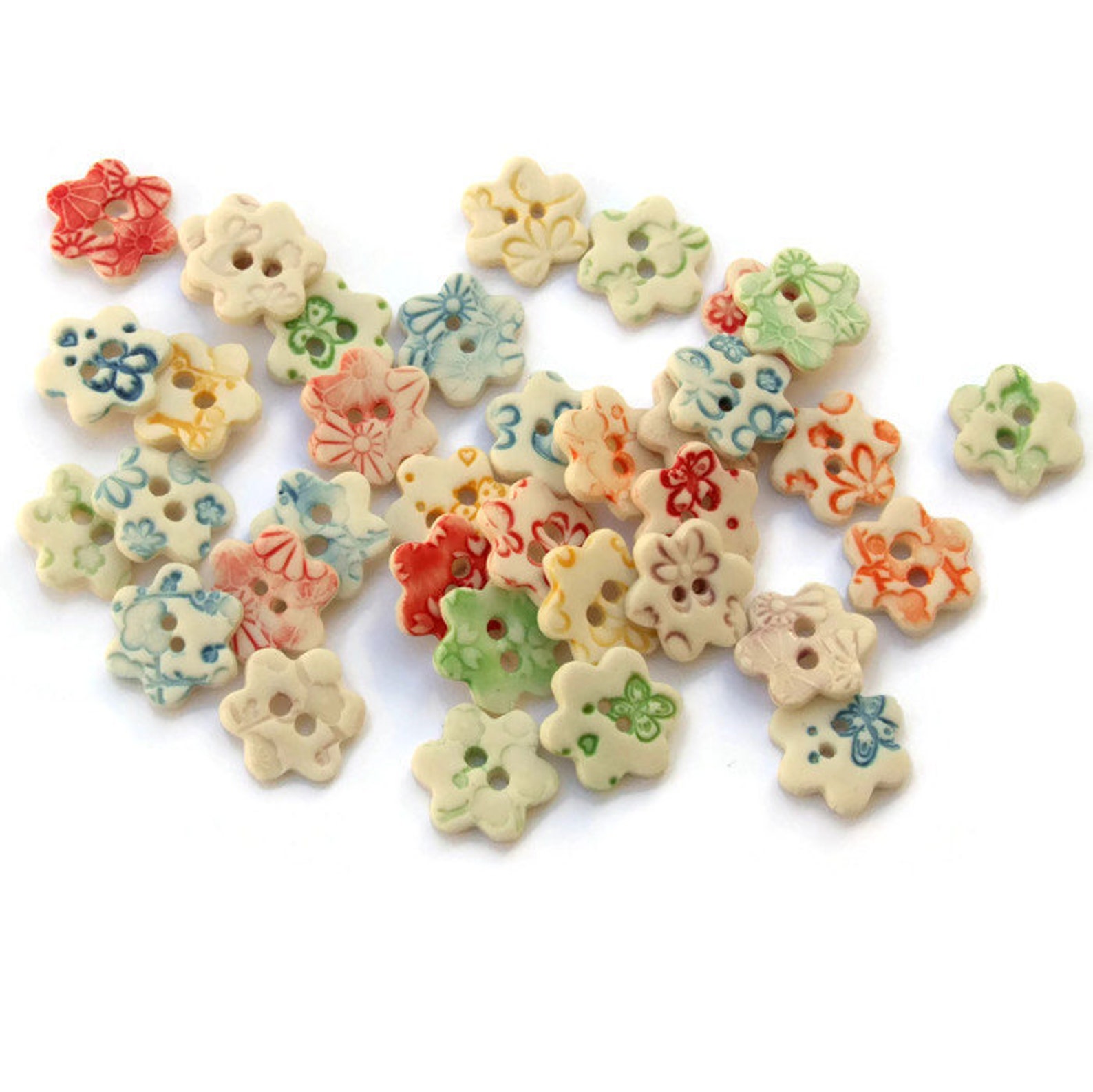 Flower Buttons, Craft Supplies for Scrapbooking Embellishments, Sewing ...