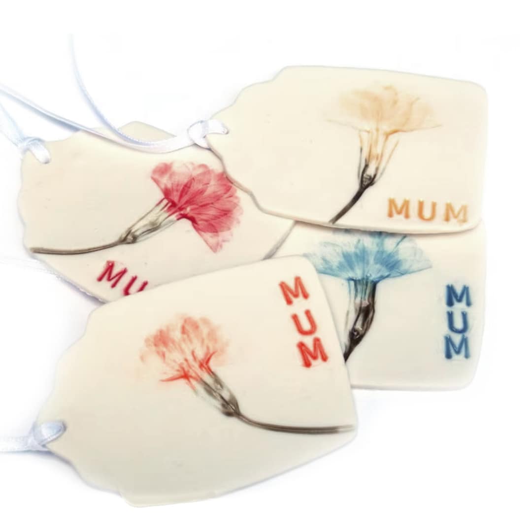 Ceramic Gift Tag - Personalised Gift for Mum - Pressed Flower Gift ...