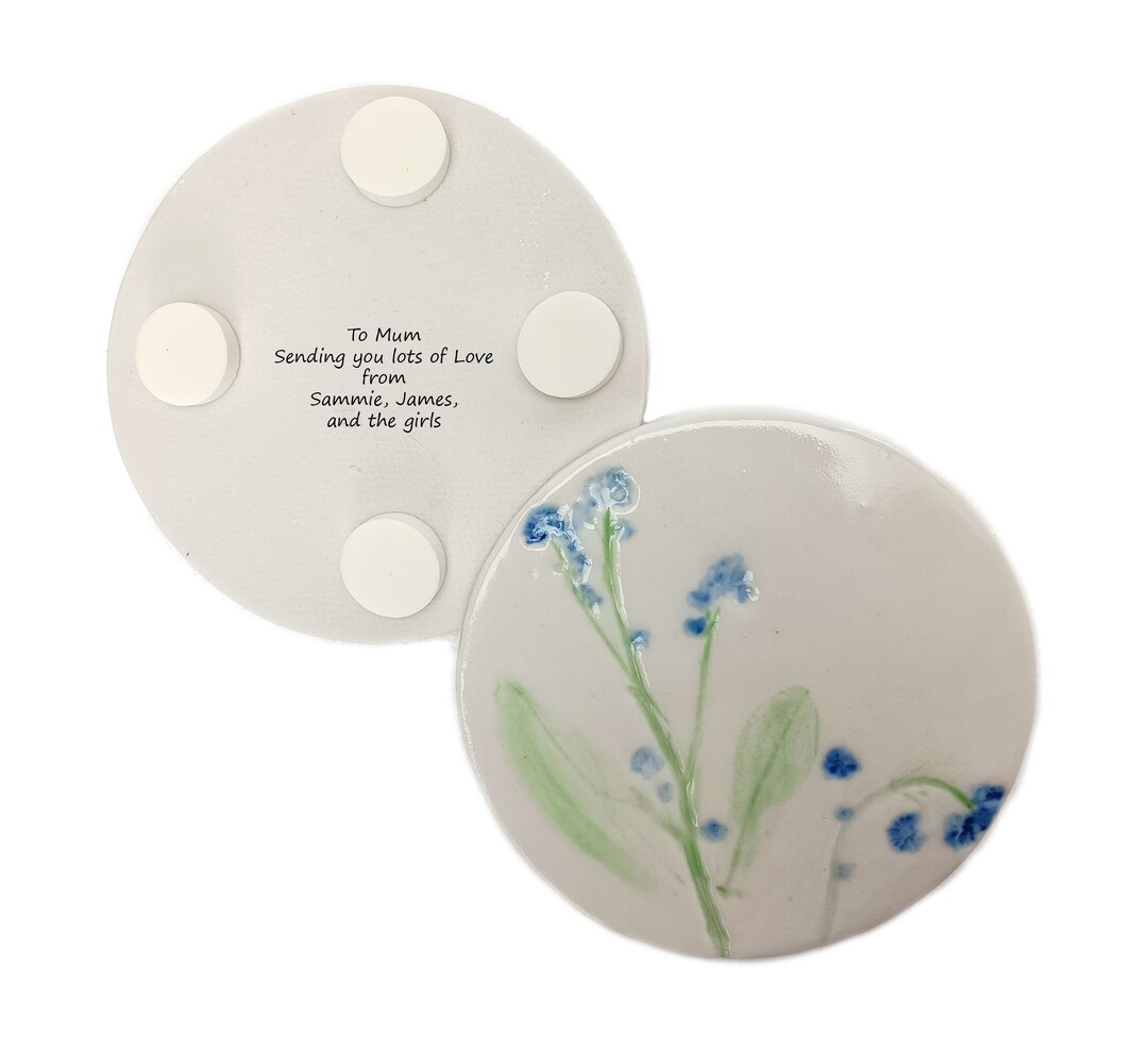 Forget Me Not Gift Flower Coaster Birthday Gift Thank You Gift Missing ...