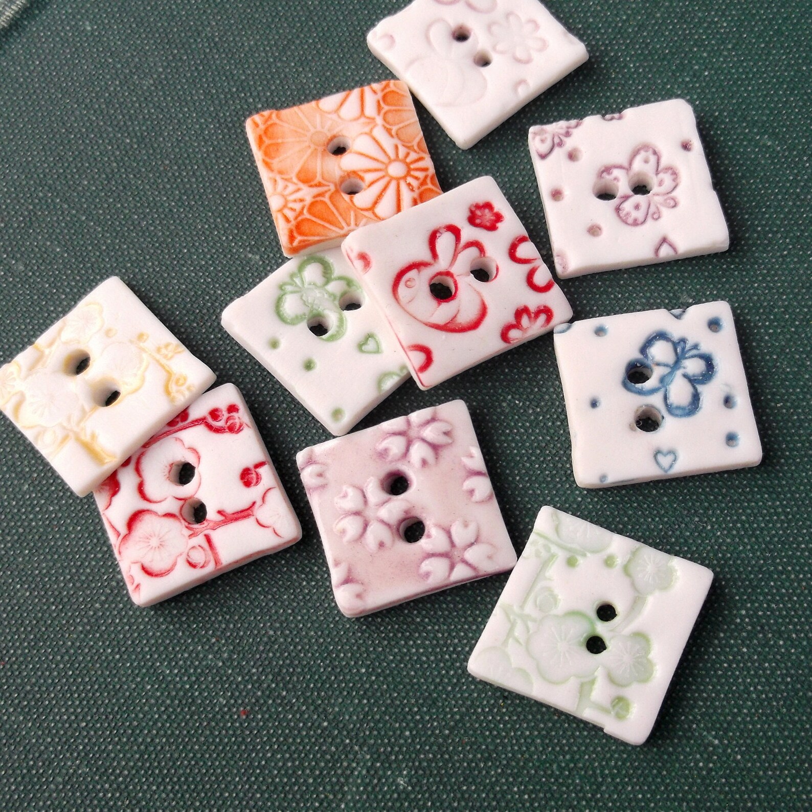Square Buttons Buttons for Sewing Scrapbooking - Etsy