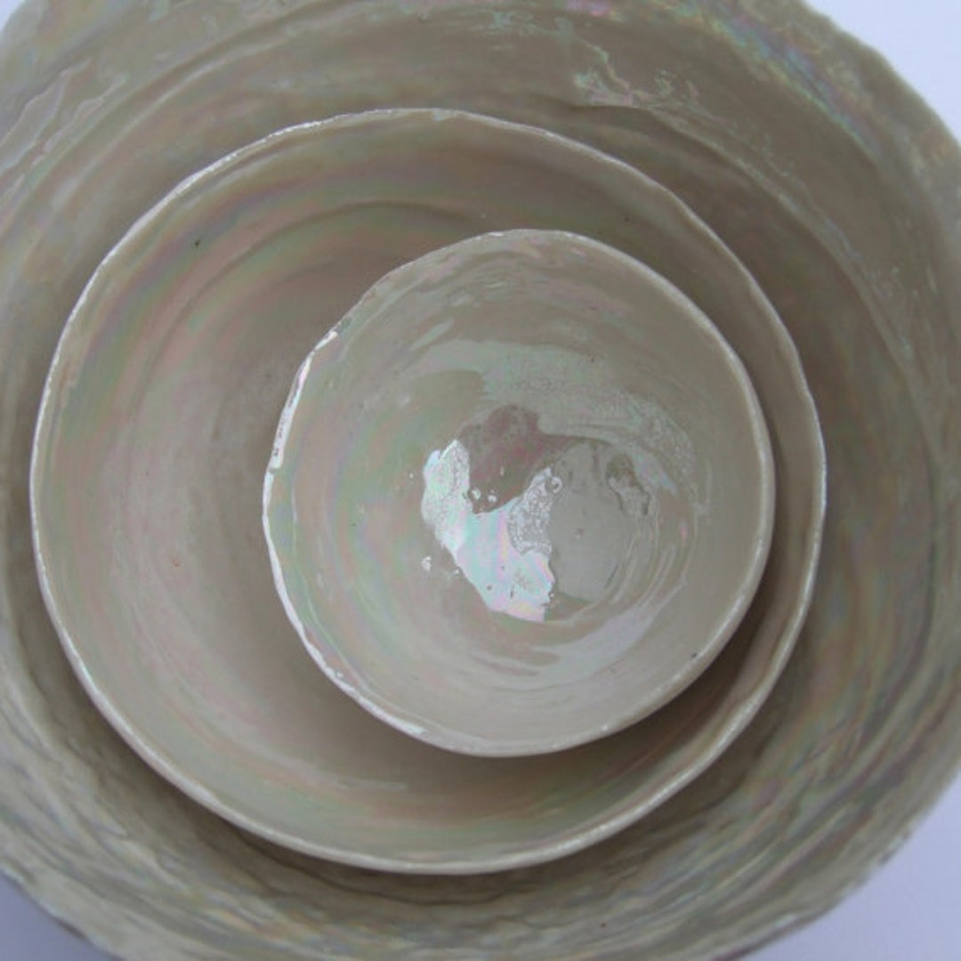 Set of Pearl Ceramic Bowls SALE SECONDS Gift for Parents 30th ...