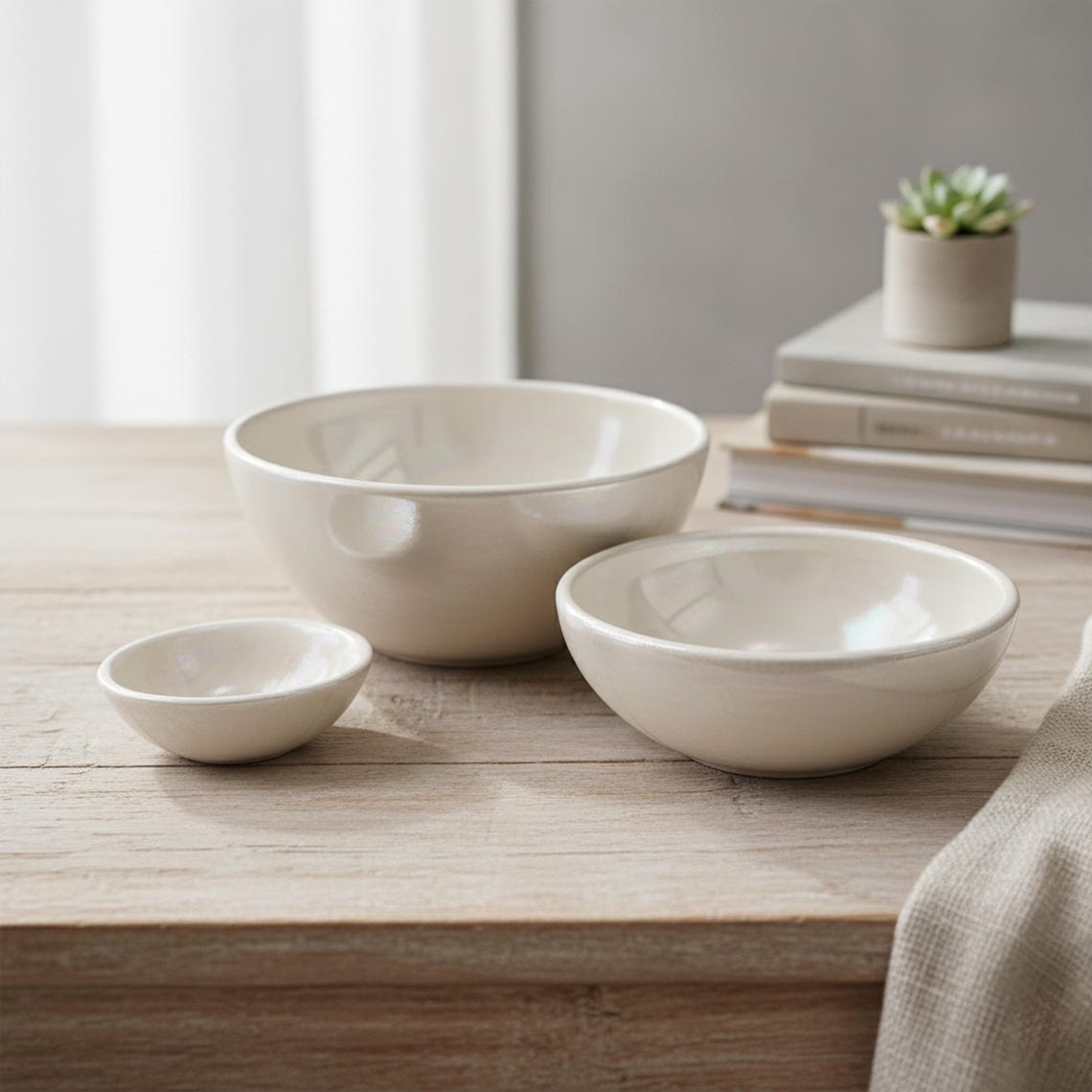 Pearl Anniversary Gift – Mother of Pearl Porcelain Bowls – 30th Wedding ...