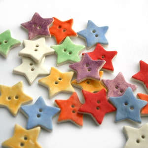 Star Buttons - Ceramic Buttons - Handmade Buttons - Sewing Buttons ...